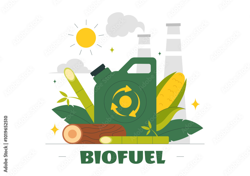 Biofuel Life Cycle of Natural Materials and Plants with Green Barrels ...