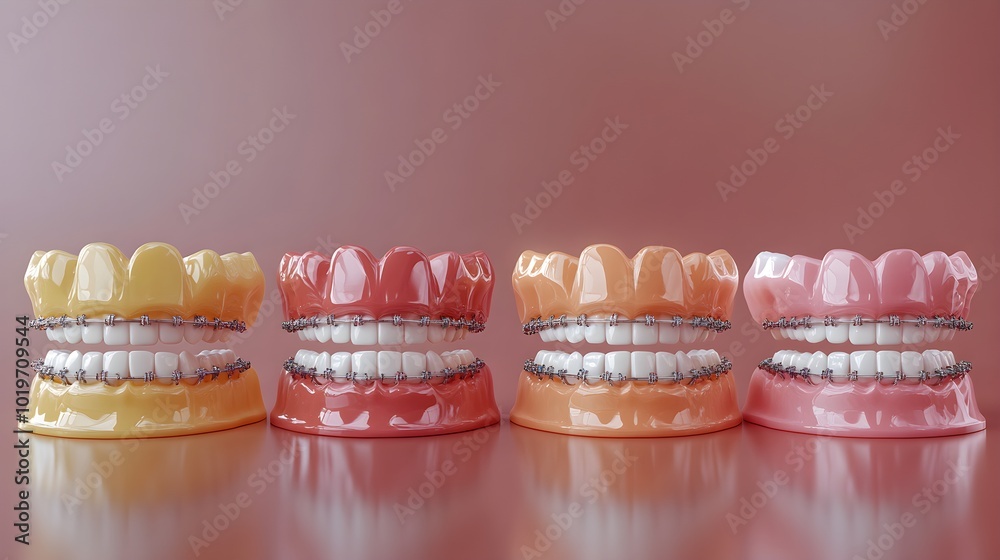 Braces treatment timeline, showing the transformation of teeth ...
