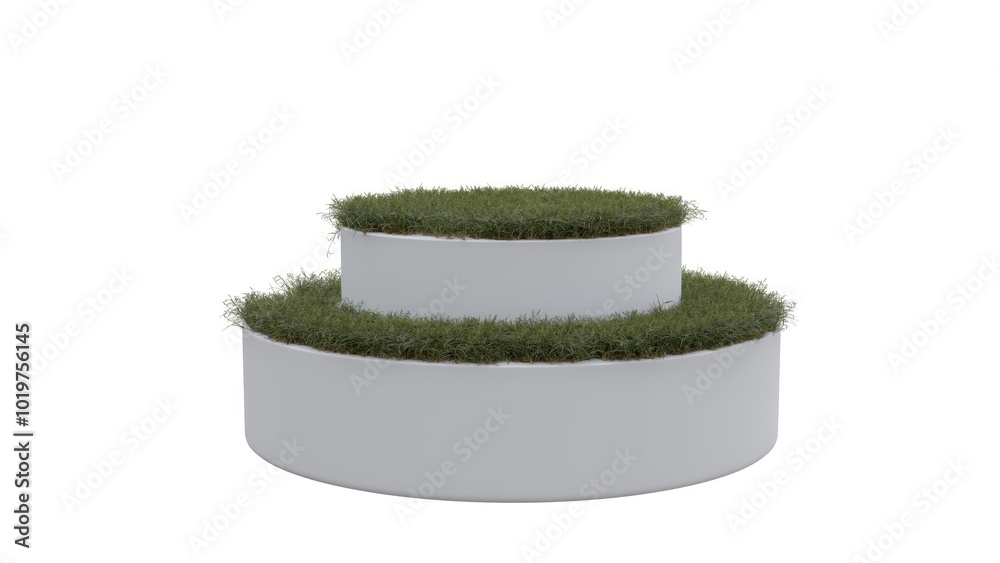 Generated igrass 3d podium platform ground green land soil garden field ...