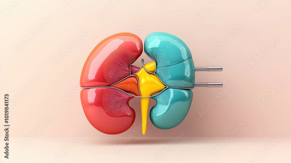 Detailed Anatomy of the Human Kidney A Cross-Sectional Illustration for ...