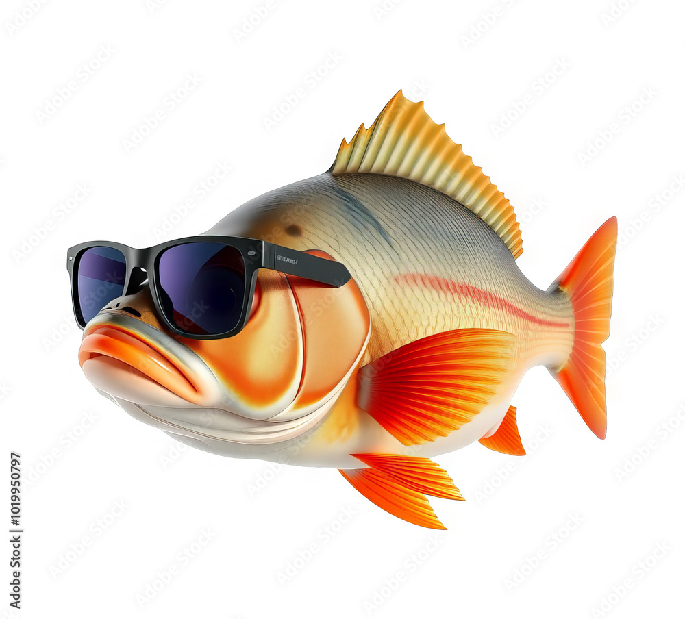 Cool Fish Wearing Sunglasses Illustration - Transparent Background PNG ...