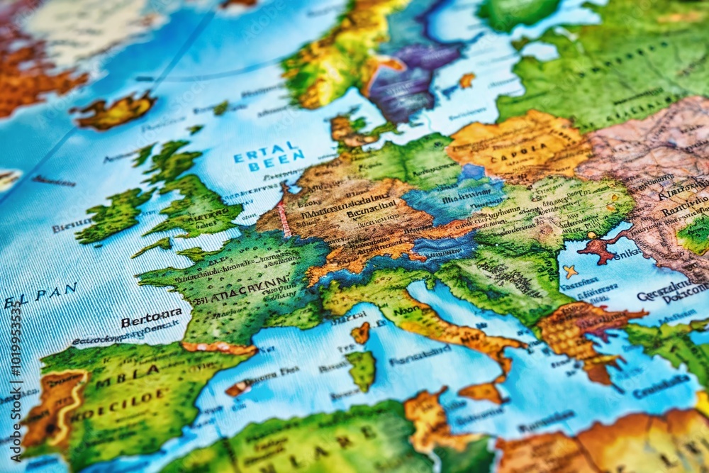 Simple European Map Illustration for Educational Use, Travel Planning ...