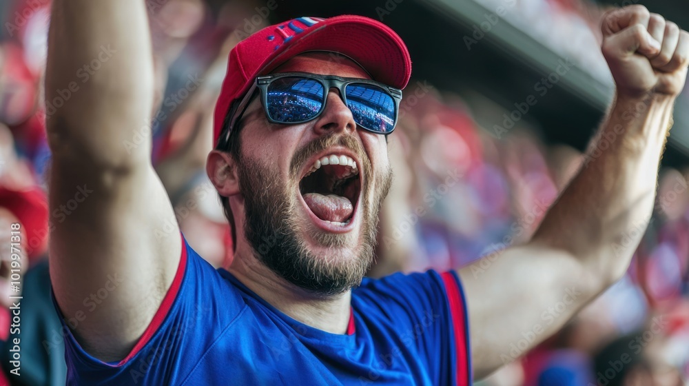 avidity shown by a sports fan wearing team colors, passionately ...
