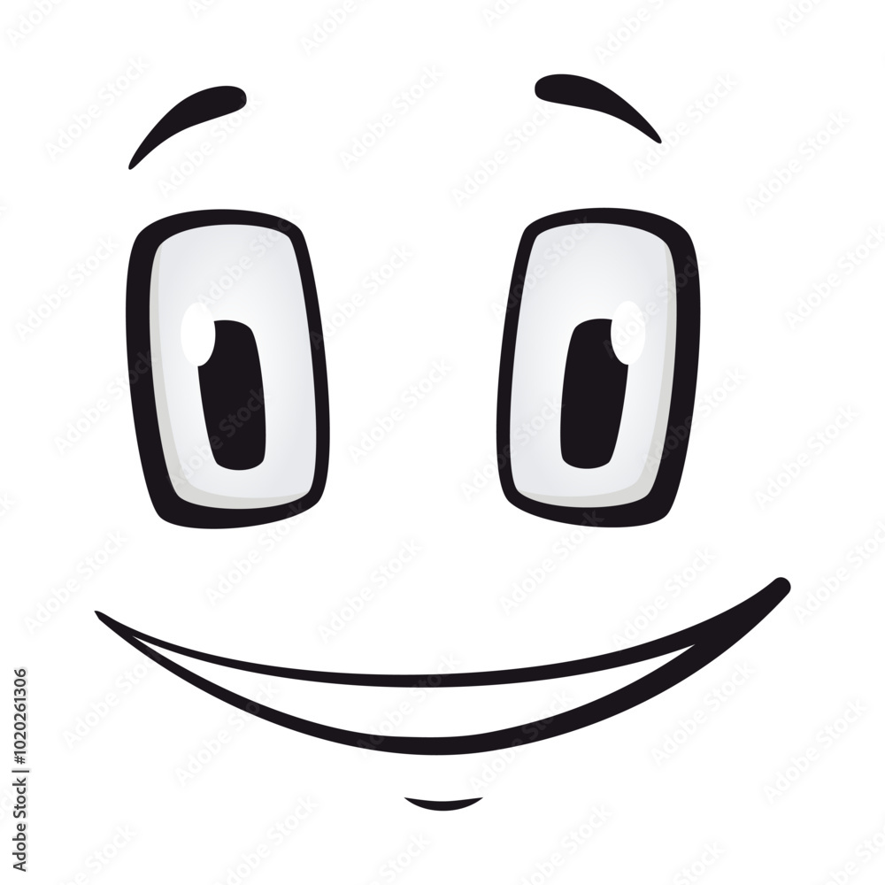 Cartoon faces. Funny face expressions, caricature emotions. Cute ...