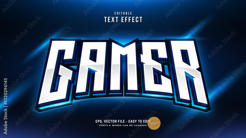 Blue esport text effect, gamer text style Stock Vector | Adobe Stock