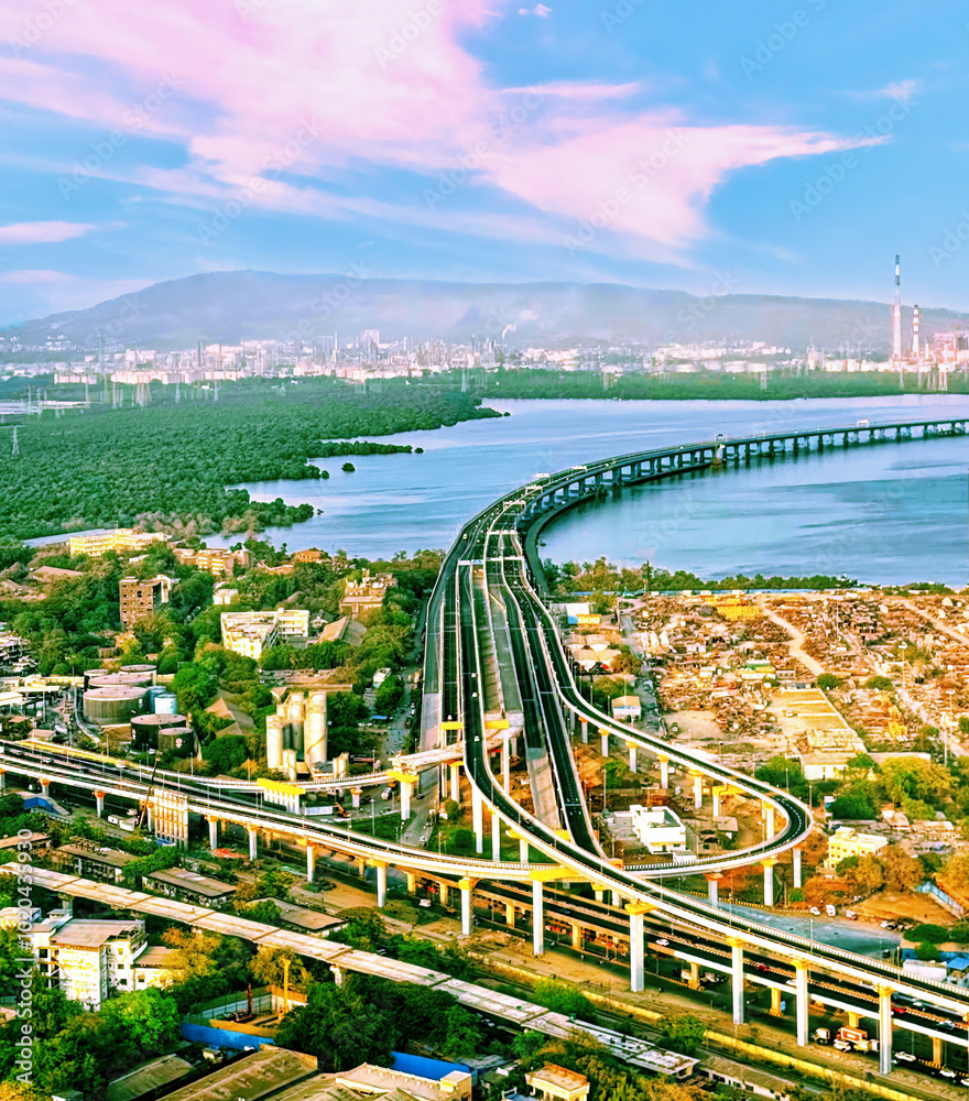 Mumbai Atal Setu Bridge: A Panoramic Aerial View Stock Photo | Adobe Stock
