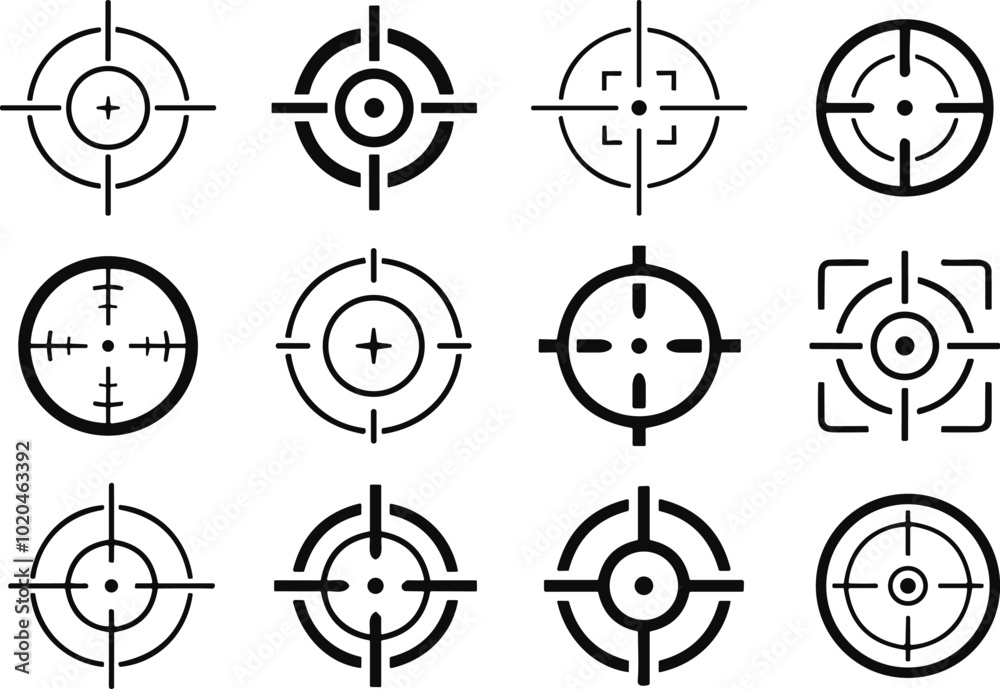 Stock-Vektorgrafik „Different icon set of targets and destination ...