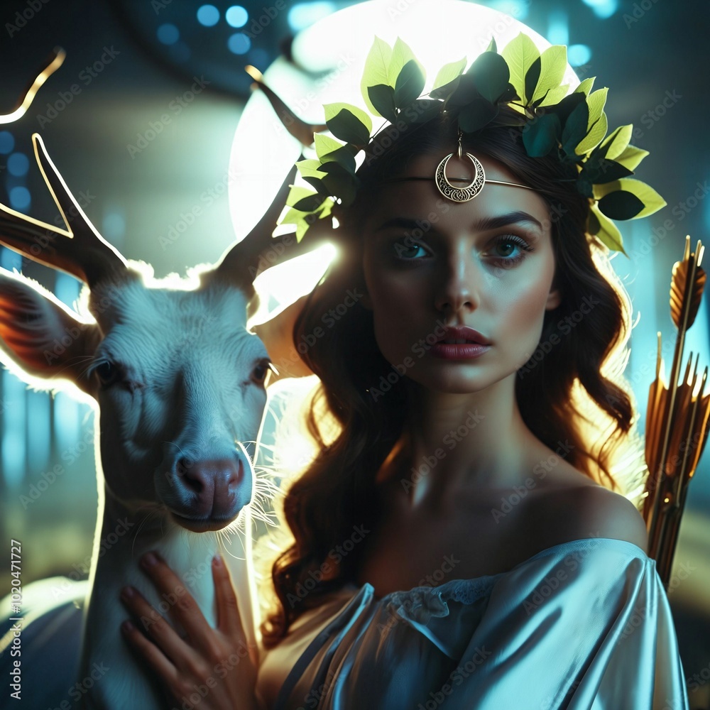 Artemis or Diana Greek goddess of hunt, wilderness, nature, vegetation ...