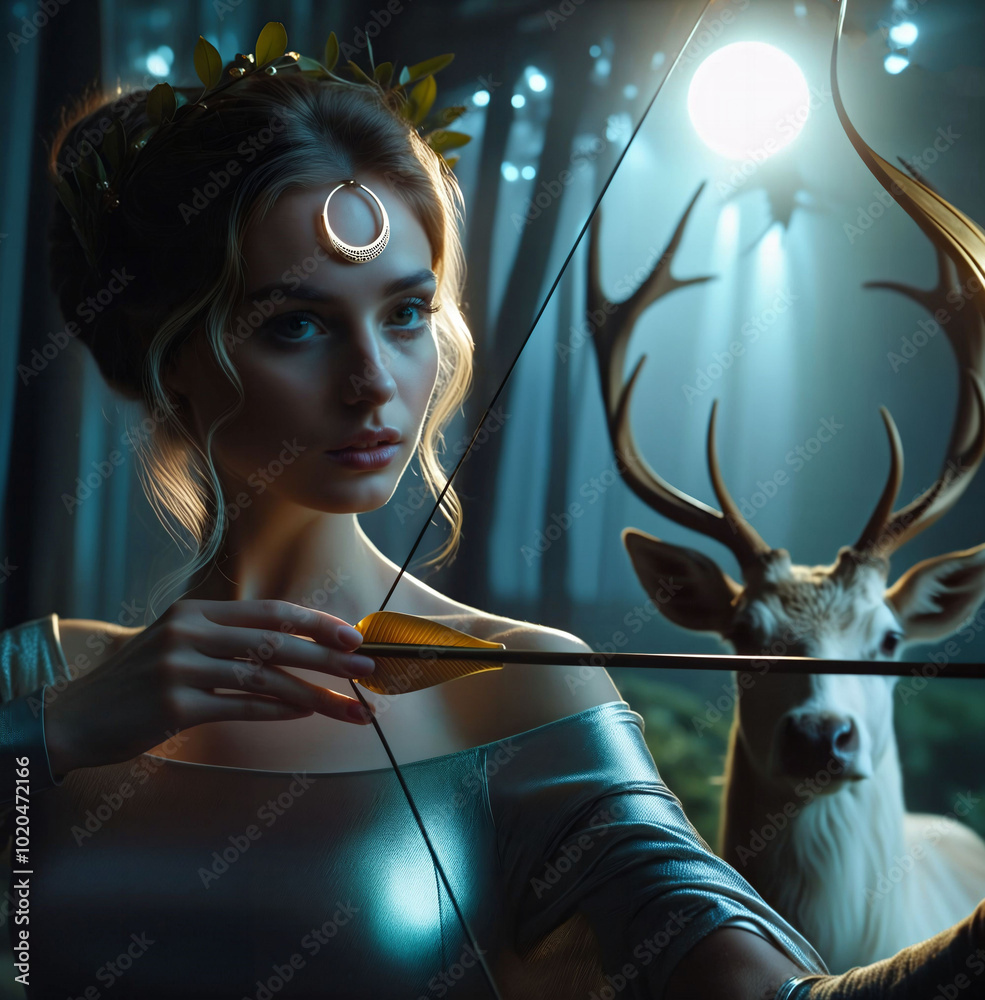 Artemis or Diana Greek goddess of hunt, wilderness, nature, vegetation ...