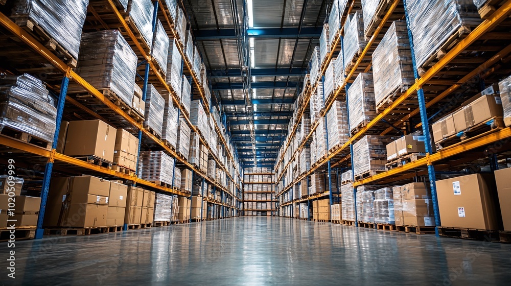 efficient warehouse operations focusing on organized logistics ...