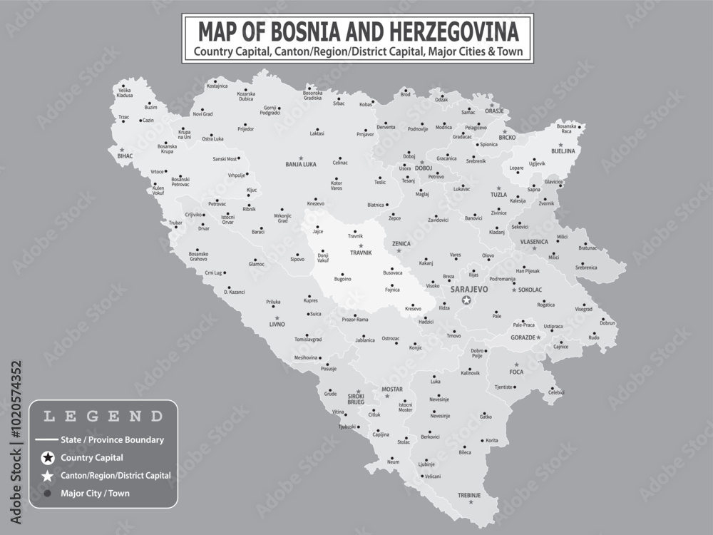 European Country Geography Political map. Political map of country with ...