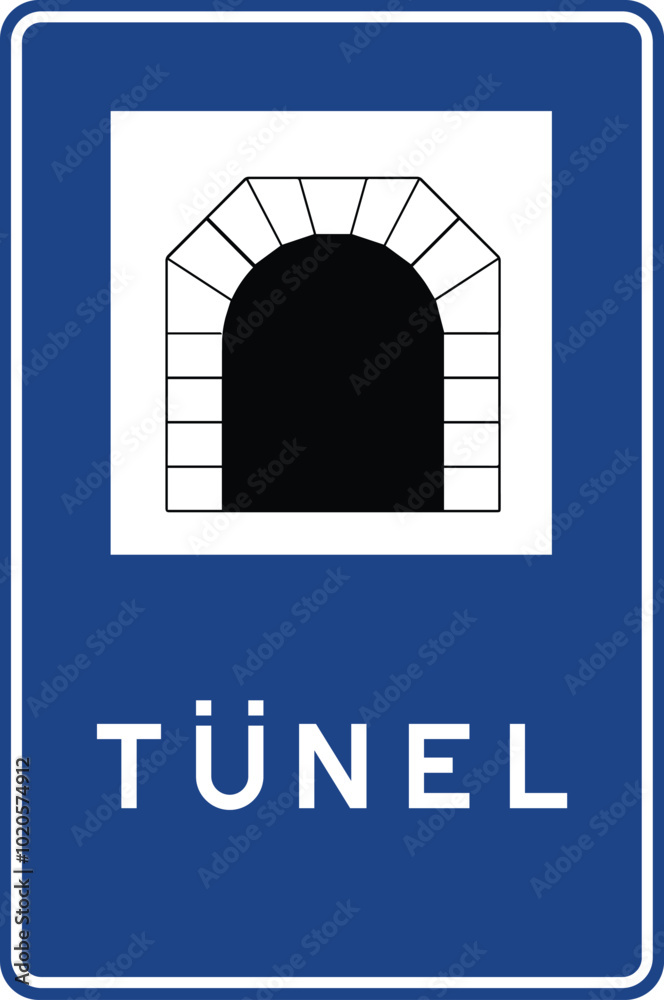 Tunnel, Road signs in Turkey. Standard traffic signs on Turkish ...