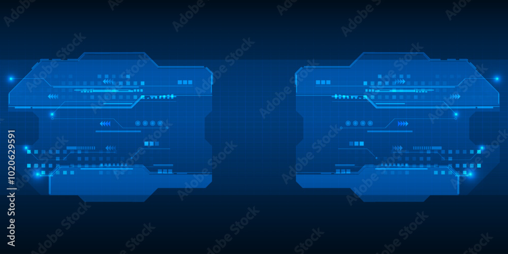 Futuristic frame,screen,panels,border and windows for head up display ...