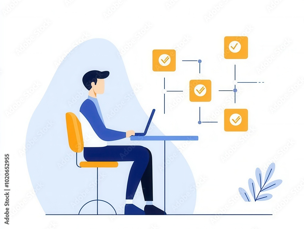 Task completion symbolized by icons and visual effects in a project ... Task completion symbolized by icons and visual effects in a project ...