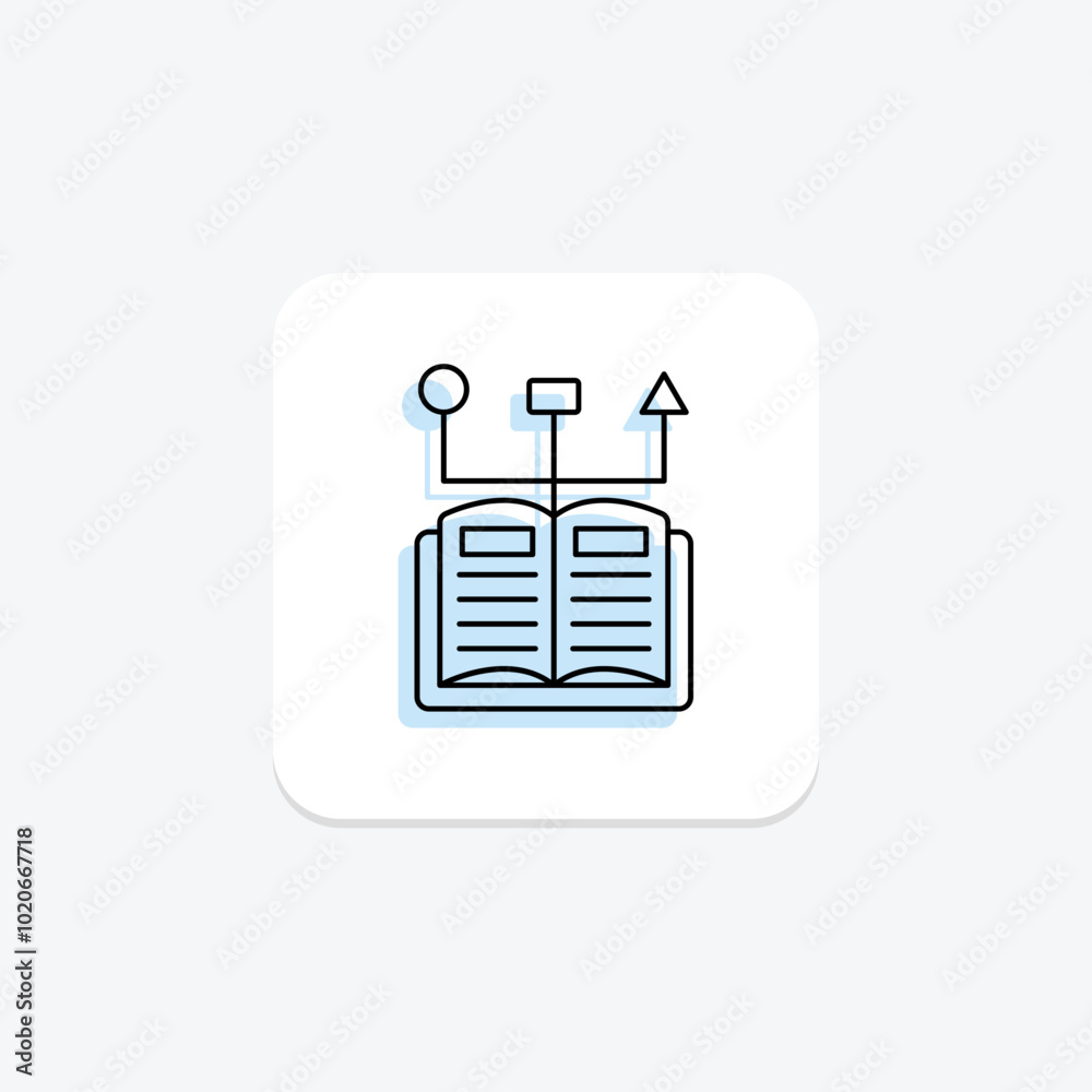 Knowledge Representation color shadow thinline icon , vector, pixel ...