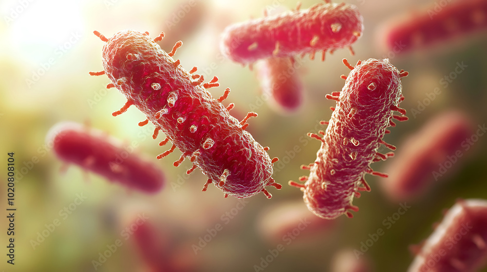 microscopic view of bacteria multiplying, with a rich texture and ...