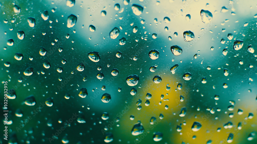 Wet glass texture with raindrops on the surface Stock Photo | Adobe Stock