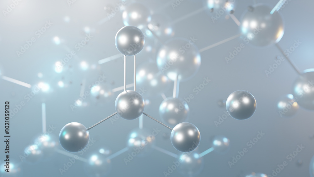 potassium nitrate molecular structure, 3d model molecule, alkali metal ...