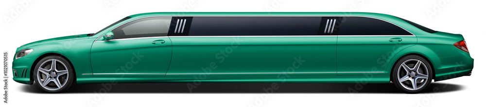 Modern blue-green limousine on transparent background in png format ...
