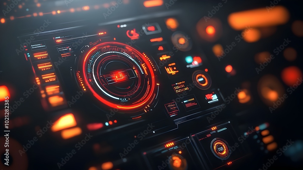 Mesmerizing digital data presentation featuring futuristic UI elements ...