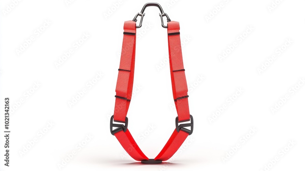 Bright red shoulder strap harness isolated on a white background ...