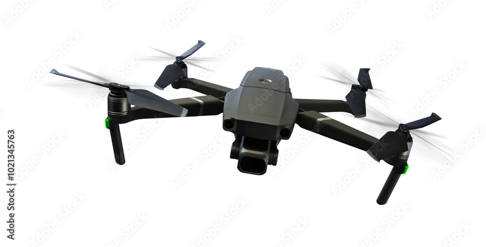 A black flying drone isolated on transparent background Stock Photo ...