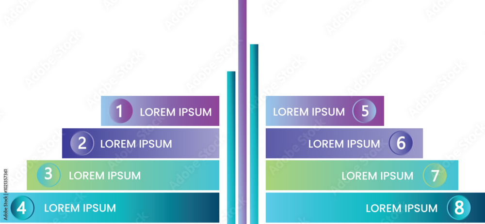 Gradient design Business infographic set Design Template with number 8 ...