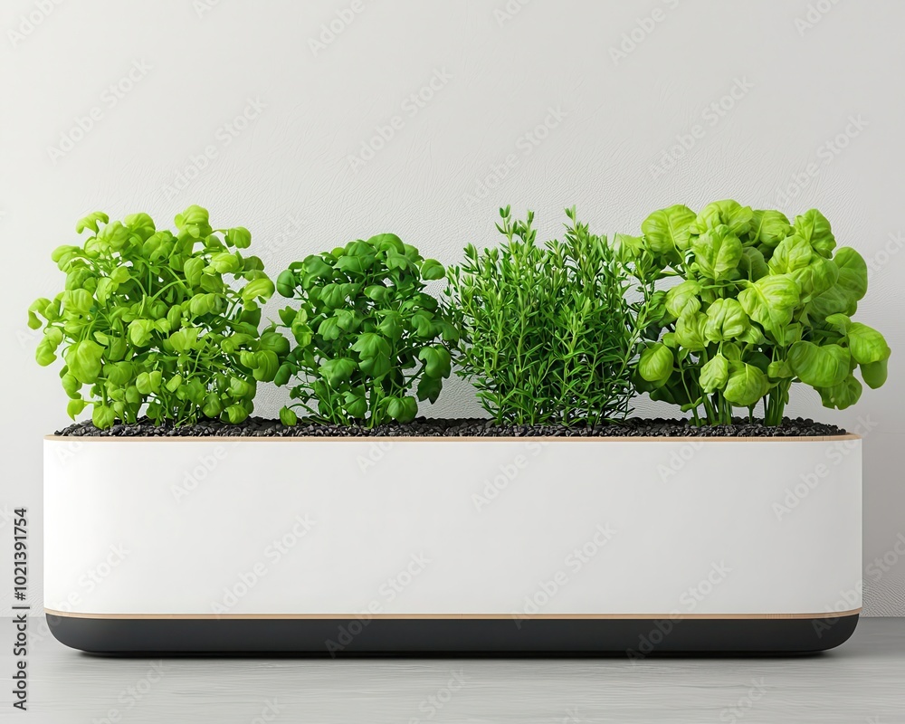 Technical sketch of a smart herb garden system for home kitchens, self ...