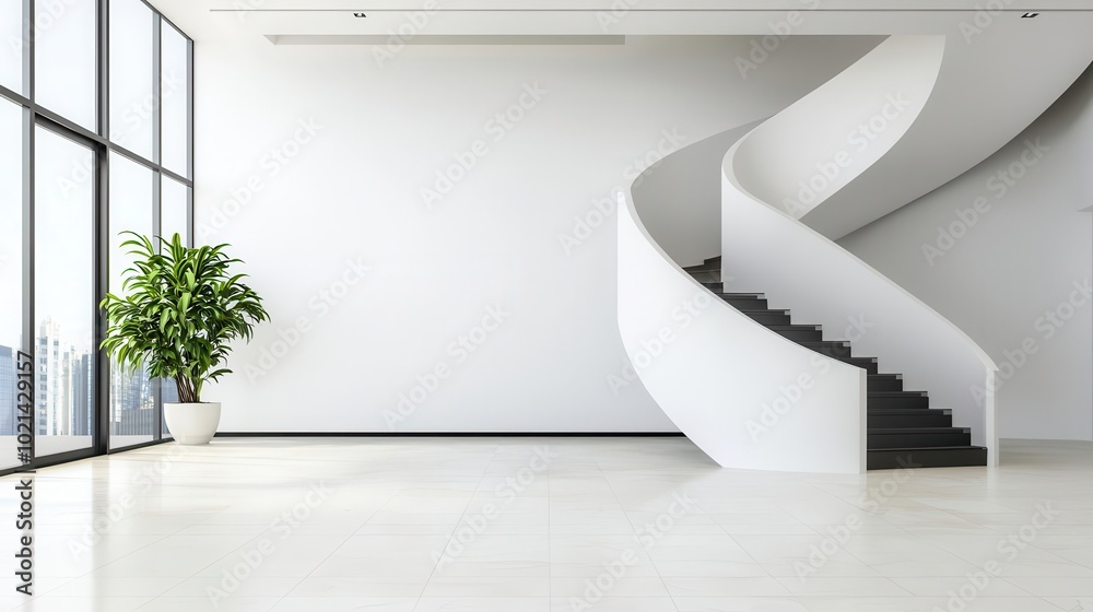 Technical sketch of a multi-level office staircase with integrated ...