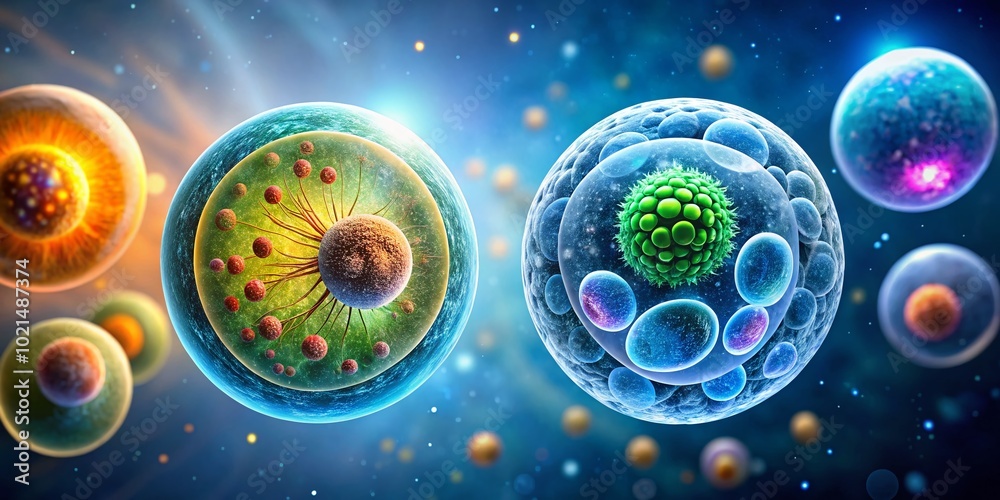 Microscopic Comparison of Interphase and Prophase Stages in Cell ...