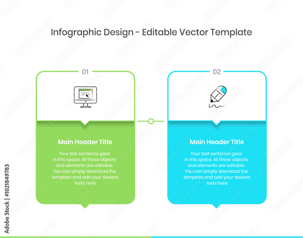 Two step Infographics Design Template, Chart diagram, Graph, Pie chart ...