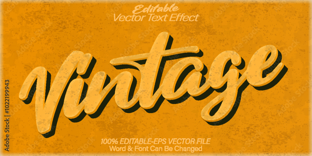 Vintage Vector Text Effect Editable Alphabet Retro Antique Aged Stock ...