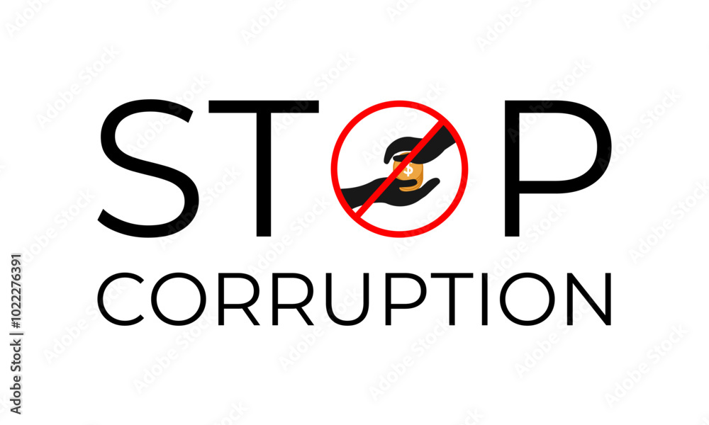 International Anti Corruption day. Hand Vector Illustration. Banner ...