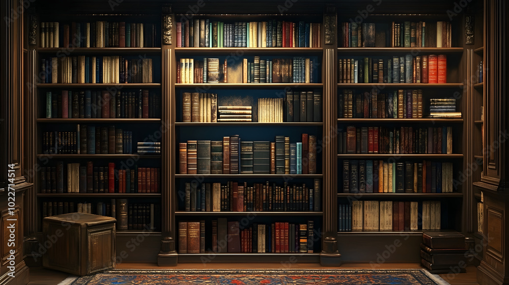 Illuminated Library Haven - Premium Product Photography of Intriguing ...