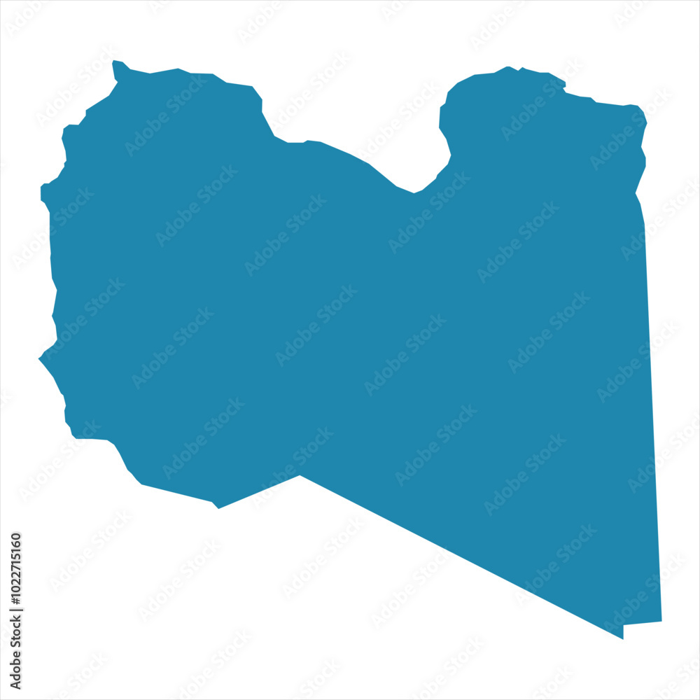 Abstract - High Detailed blue Map of Libya isolated on white background ...