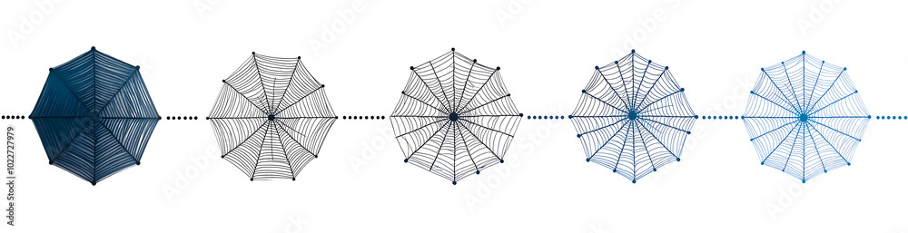 Radar or spider diagram template. Pentagon, Hexagon, Heptagon, Octagon ...