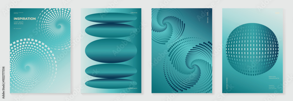 Modern gradient poster background vector set. Minimalist cover template ...