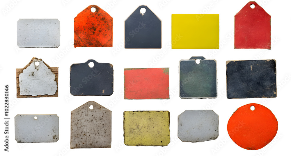 collection of blank old sticker, label, price tag template for mockup ...