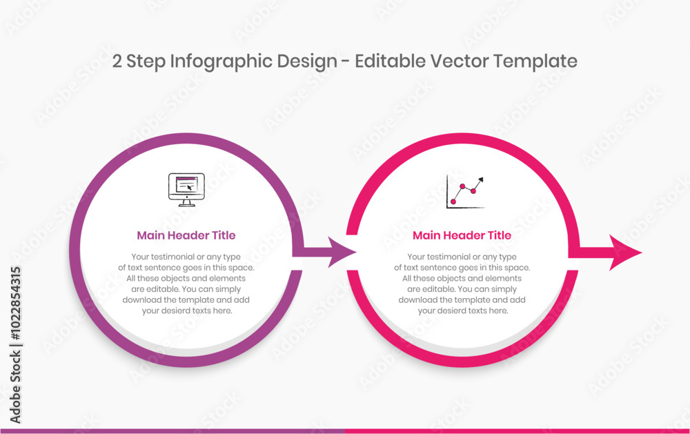 Two Step Infographics Design Template, Chart diagram, Graph, Pie chart ...