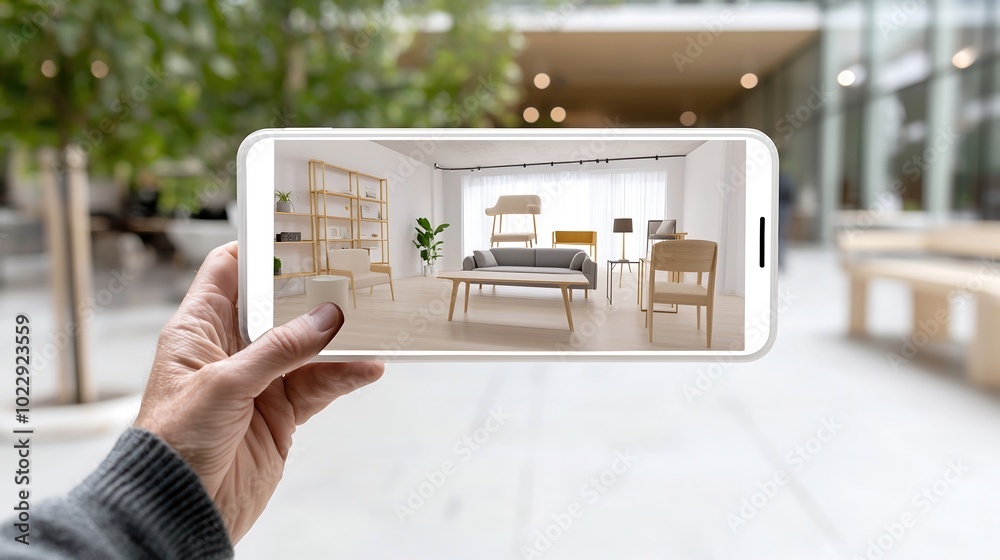 An enticing social media advertisement poster showcasing a man using ...