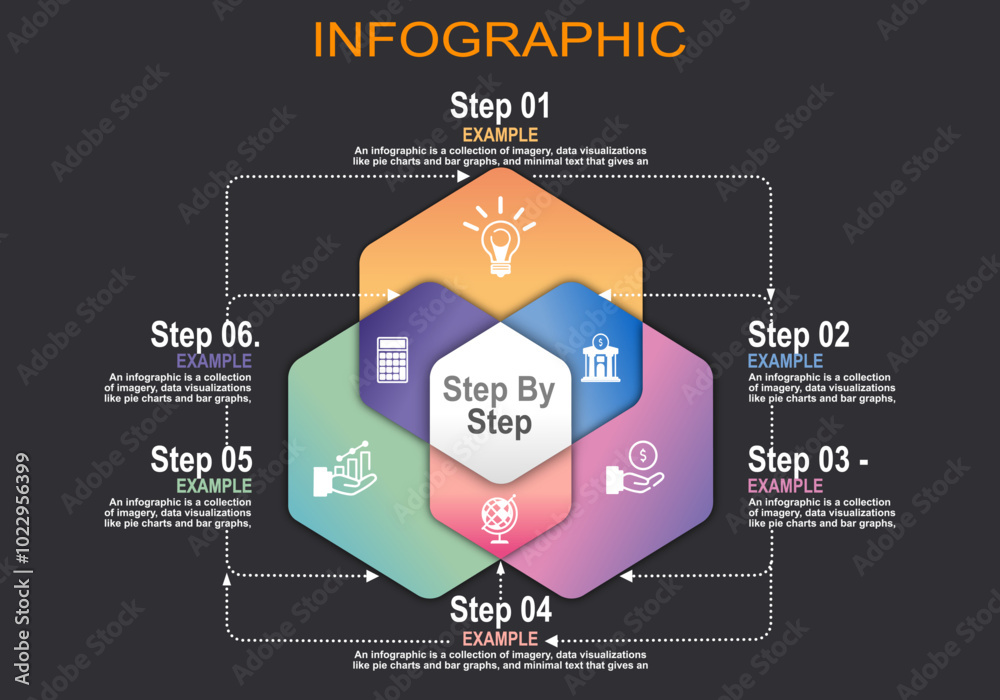Vector illustration of infographic, overlapping triangles in layers ...
