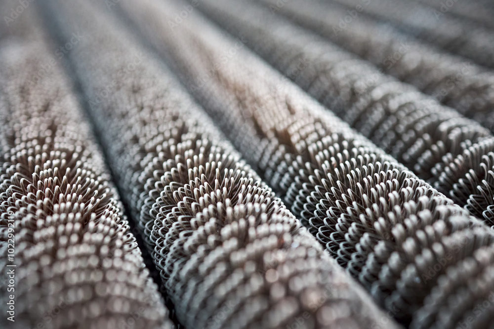 Condensing unit aluminium close up wire finned obsolete tubes grill ...