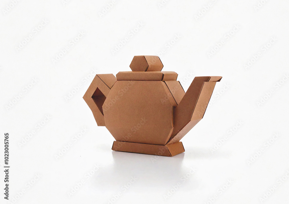 3d illustration render for a raw cardboard package design in the shape ...