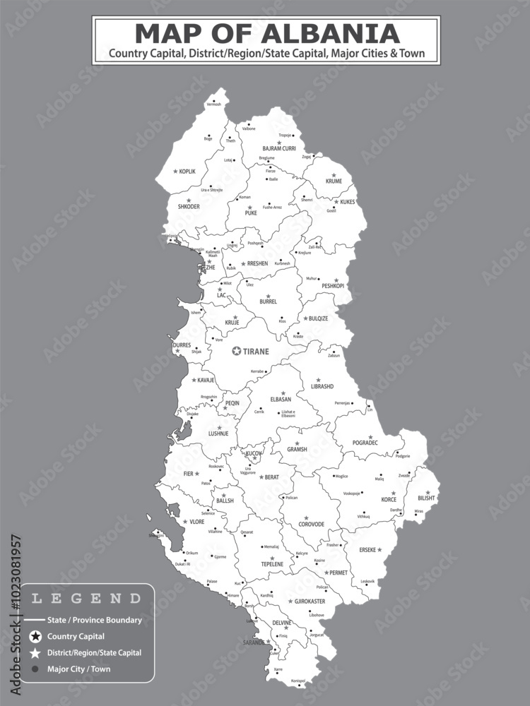 European Country Geography Political map. Political map of country with ...