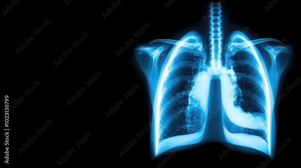 Stunning X-ray image of human lungs showcasing respiratory anatomy and ...