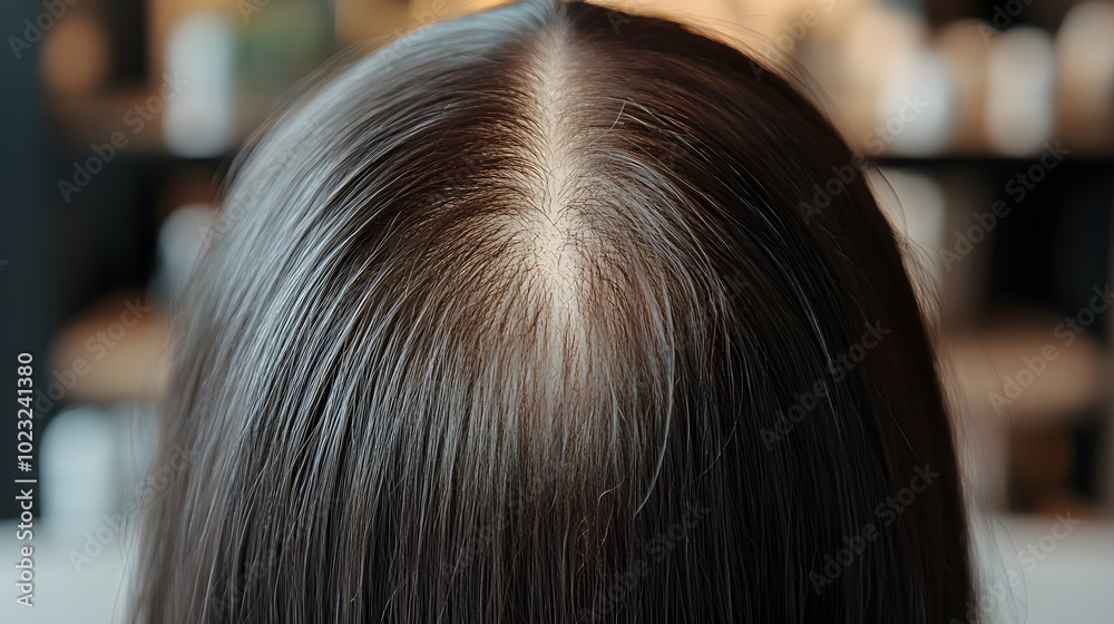 Hair thinning recovery testimonial featuring a woman, with before-and ...