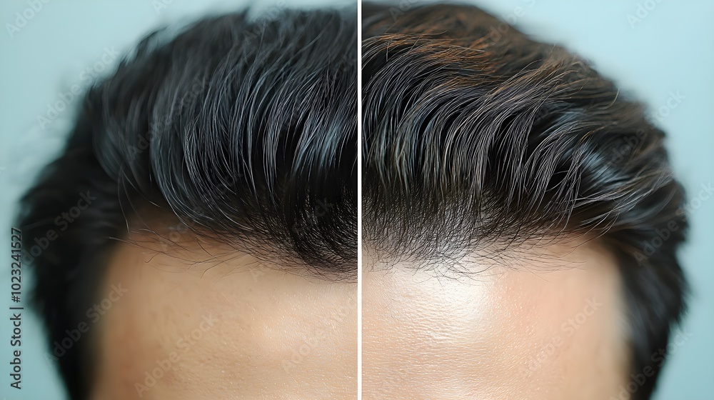 Visual comparison of a patient's scalp before and after FUE hair ...