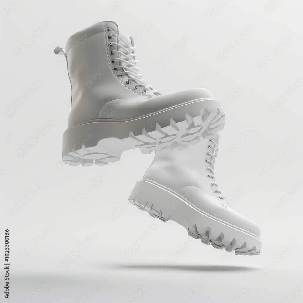 Blank wite boots mockup clothing footwear apparel. Stock Illustration ...