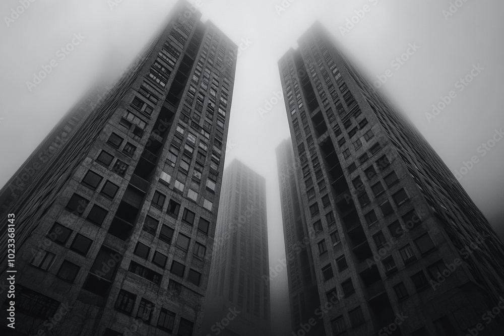 Futuristic Dystopian Brutalist Skyscraper Design Showcasing Monolithic ...