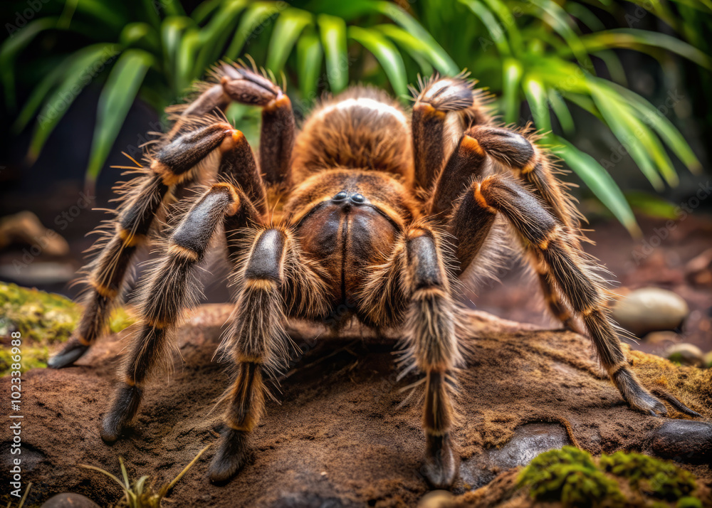 Goliath birdeater tarantula displays its impressive size and unique ...